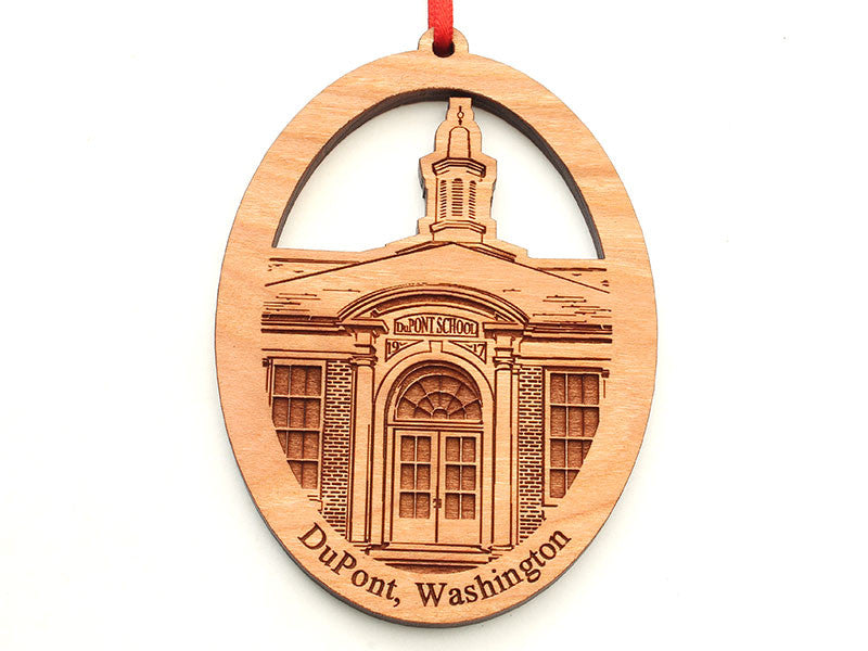 DuPont School Oval Ornament – Nestled Pines